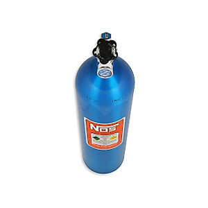 NOS 14750NOS Electric Blue Aluminum 15-pound Nitrous Bottle with Hi-Flow Valve
