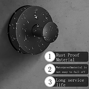 podafu Luxe No-Drill Hooks, 2024 Upgraded Suction Cup Hooks, Stainless Steel Waterproof Suction Cup Hooks for Shower, Bathroom, Hanging Towels, Mounting on Glass Shower Doors, Tile, Mirrors (Black)