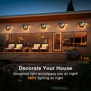 oditton Solar Fence Light, Solar Pathway Lights, Solar Light, Deck Lights, Solar Powered, Solar Wall Lights, 2 Modes, Waterproof IP65, Outdoor for Garden, Christmas Decoration, Backyard, 6 Pack