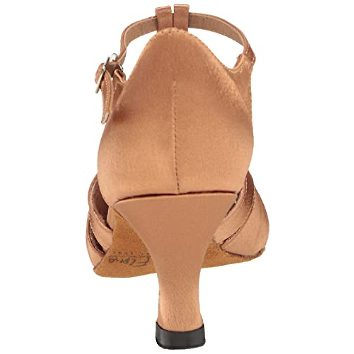 Very Fine Womens Dance Shoe Gabriella Bachata Swing Salsa Latin Ballroom Brown Satin 2.5" Heel US 10 M