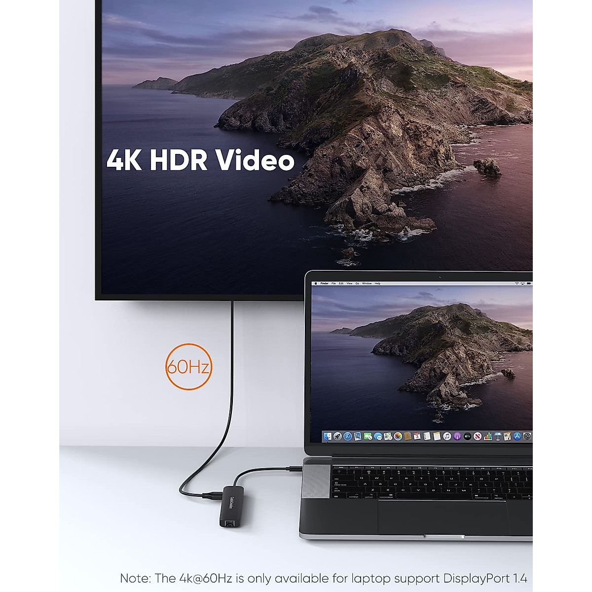 USB C Hub with Ethernet, CableCreation 7 in 1 4k@60Hz HDMI USB C Multiport Adapter with 100W PD, 2 USB 3.0 Ports, SD/TF Cards Reader Compatible for MacBook Pro/Air M1 M2, iPad Pro/Air, Dell XPS, HP