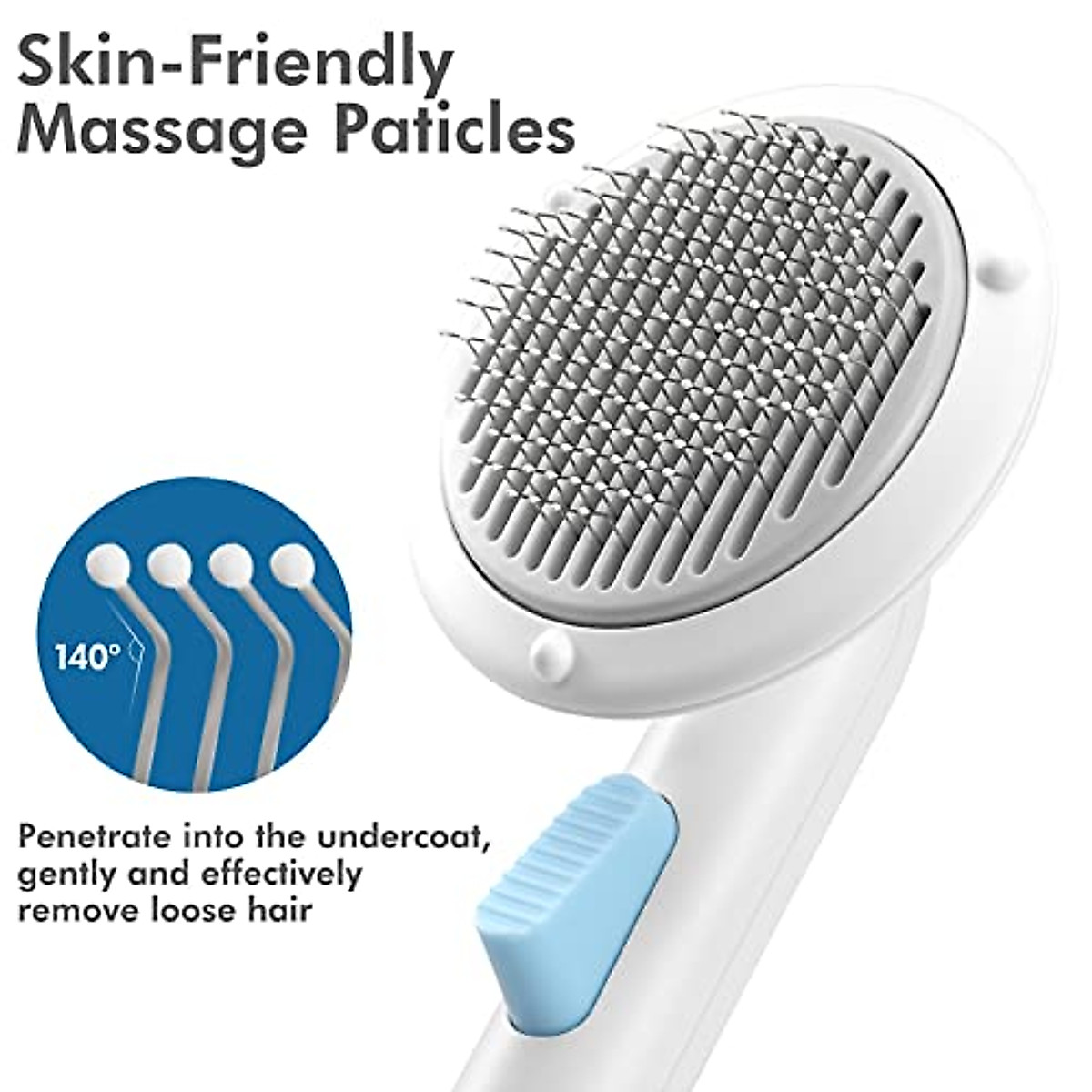 Cat Brush, Cat Brush for Shedding, Cat Brush with Release Button, Cat Brushes for Indoor Cats, Self Cleaning Slicker Cat Hair Brush for Kitten Grooming Massage Remove Tangles and Loose Fur