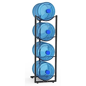 MYLOLF 3&5 Gallon Water Jug Holder: 3 4 5 6 Tier Storage 5 Gallon Coller Water Bottle Rack - 5 Gal Stackage Container Organizer Stand for Home Kitchen Garage（4 Tier）