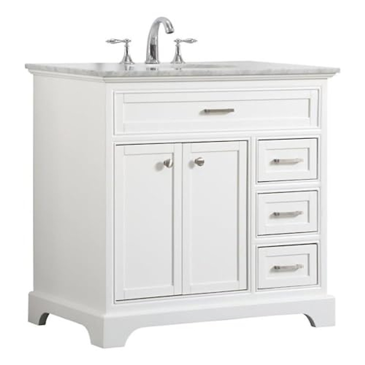 Elegant Kitchen and Bath 36 inch Single Bathroom Vanity Cabinet Set - White