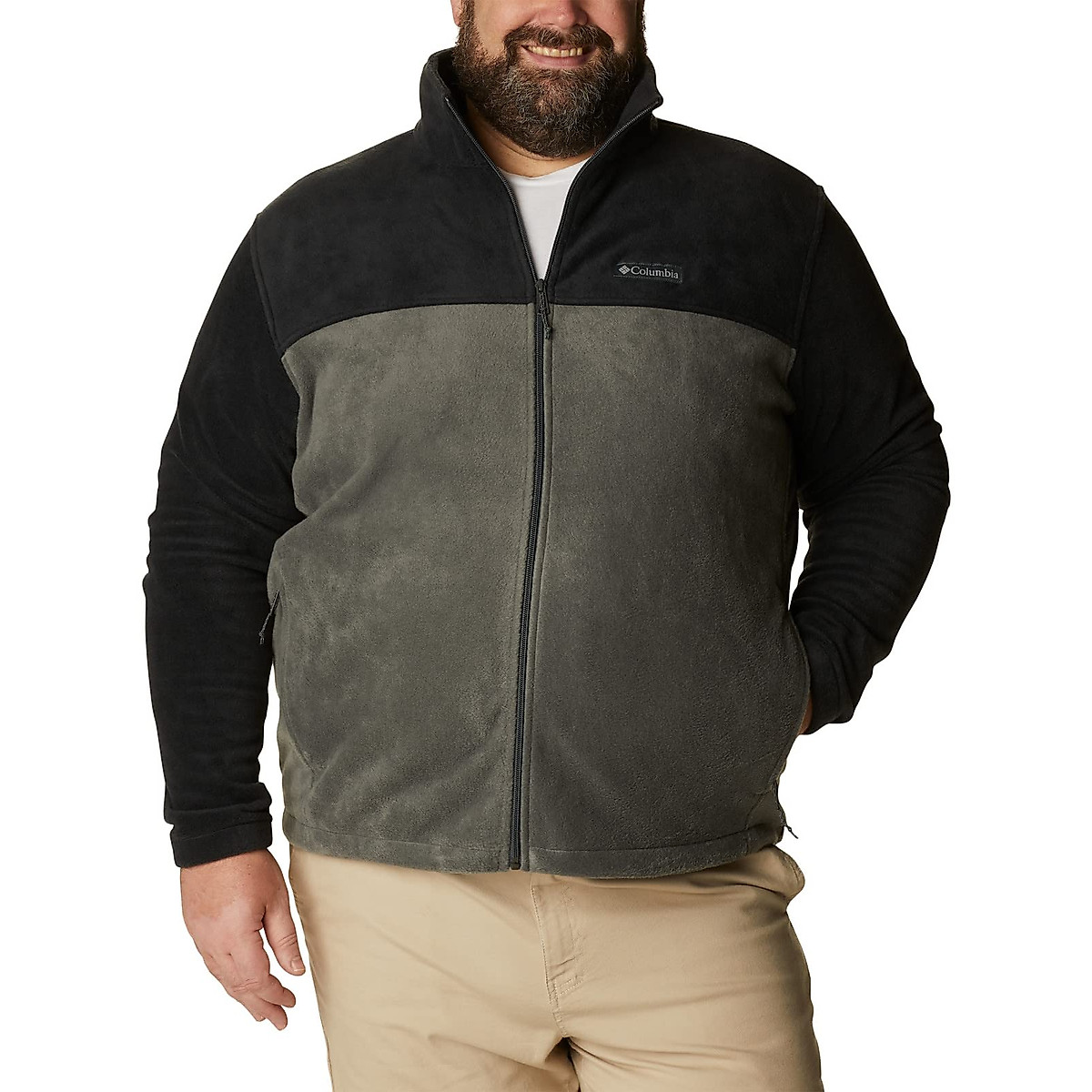 Columbia Men's Steens Mountain 2.0 Full Zip Fleece Jacket, Black/Grill, Medium