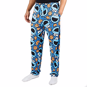 Sesame Street Cookie Monster AOP Mens Sleep Pajama Pants L