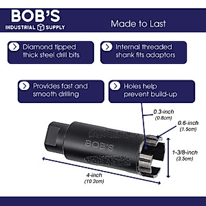 BISupply Diamond Core Bit - 1-3/8 x 4in Hard Stone Tile Drill Bits Concrete Diamond Drill Bits for Granite Cement Holes