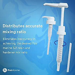 ProMarine Supplies 521 Epoxy Pumps Set | Compatible with 521 Marine Grade Epoxy Kit | With Large and Small Dispenser for Quart and Gallon | Pre-Calibrated and Easy to Use for Graduated Mixing Cups