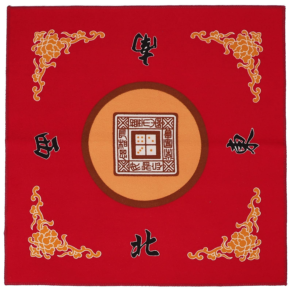GUSTARIA Chinese Mahjong Set, with X-Large 144 Numbered Melamine Yellow Tiles, 2 Spare Tiles, 6 Dice and a Wind Indicator, Carrying Travel Case with English Instruction, Mahjong Mat(Red)