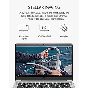 HP Chromebook 14a Laptop, AMD 3015Ce Processor, 4 GB RAM, 32 GB eMMC Storage, 14-inch Micro-Edge HD Display, Google Chrome OS, Anti-glare Screen, Long-Battery Life (14a-nd0010nr, 2021, Mineral Silver)