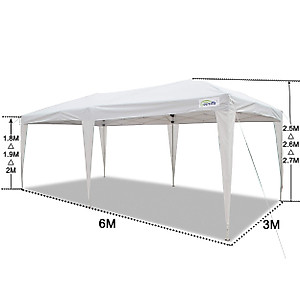 GOUTIME 10x20 Feet Ez Pop Up Canopy Instant Tent Shelter with Weight Bags 4 x 40 lb