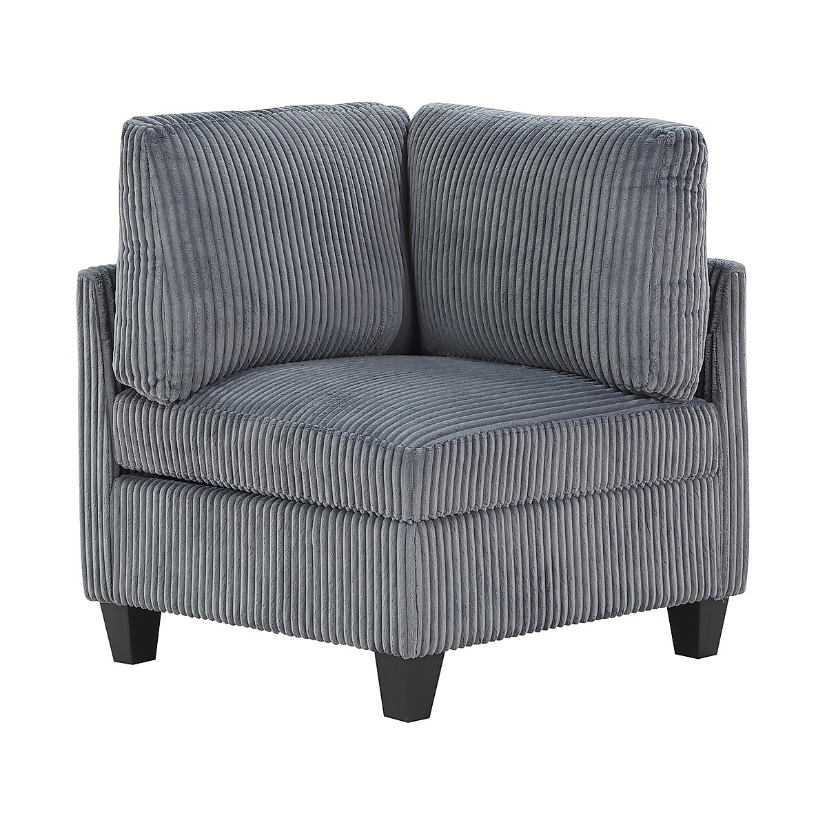 Lexicon Modular Sectional Sofa for Living Room, Corduroy Sofa Couch with Storage Pouches, and Charging Port, Customizable Sectional Sofa Couch for Living Room Furniture, 5 Seater L-Shaped Couch, Grey