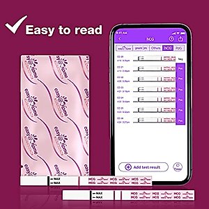Easy@Home Pregnancy Test Strips Kit, Powered by Premom Ovulation Predictor iOS and Android APP, 20 HCG Tests