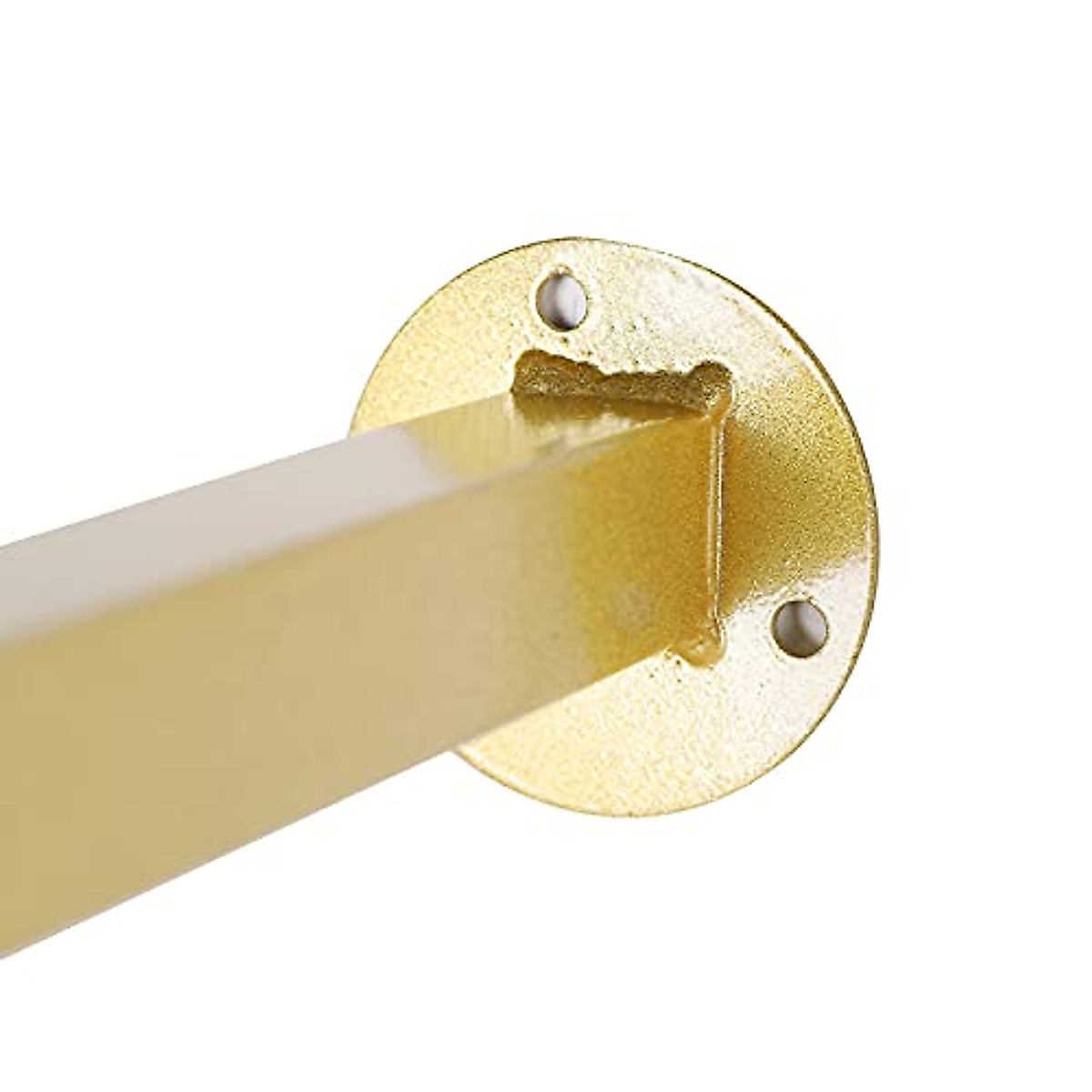 DYRABREST Wall Mounted Metal Display Rack with Shelf, 39" Long U-Shaped Shelf Industrial Pipe Clothes Bar, Window Hanging Garment Racks for Laundry Room Organizer (Gold)