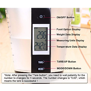 Kitchen Scale Digital Measuring Cup 1kg/600ml Food Scale Weight Scale Scales Weighing Water Milk Flour Sugar Oil Coffee Liquid Baking Cooking Plastic Measuring Cups Grams and Ounces (Black)