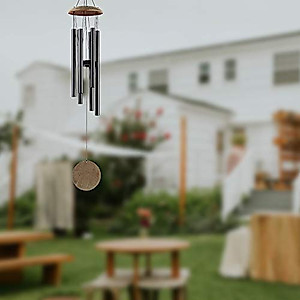 Wind Chimes for Outside,Epartswide Memorial Wind Chimes 38" Wind Chimes Deep Tone with 6 Tuned Tubes Soothing Melodic Tones Sympathy Gifts for Mom Garden Decor (Black)