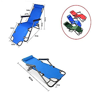 labworkauto Portable Lounge Chairs Folding Reclining Chairs Sun Patio Chaise Chair Pool Lawn (Blue)