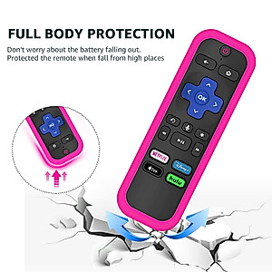 (3Pack) ONEBOM Cover for Roku Remote, Cover for Hisense/TCL Roku TV Steaming Stick/Express Universal Replacement Controller Silicone Sleeve Skin Glow in The Dark(Only Green&Blue Can Glow