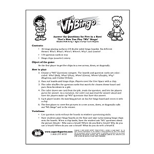 Super Duper Publications | Ask & Answer® Wh Bingo Board Game | Comprehension, Verbal, and Communication Skills | Who, What, Where, When, and Why Questions | Educational Resource for Children
