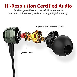 Psong in-Ear Music Earbuds AM100 with high-Fidelity Super bass and immersive Sound Quality. Earphones with Absolute Sound Insulation Noise canceling Earphones. Perfect for Music Enthusiast