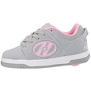 HEELYS Unisex-Child Voyager Tennis Shoe, Grey/Light Pink, 6 Big Kid