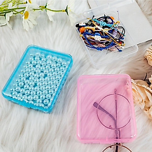 Binxus 6 Pcs Mini Transparent Plastic Storage Containers Box Portable Travel Cotton Pad Holder Small Cosmetic Pad Cotton Ball Holder Dispenser for Cotton Rounds, Swabs, Floss (3 Colors)