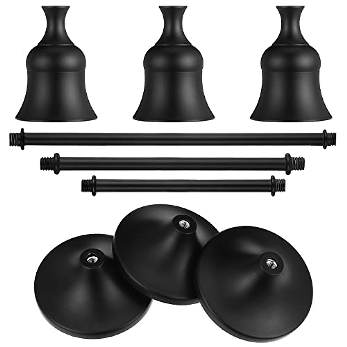 6 Pcs Romantic Candle Holder Taper Candle Holders Table Decorative Candlestick Holders Rustic Candle Stick Holder Metal Candle Stands for Wedding Christmas Dinning Party Anniversary Home Decor (Black)