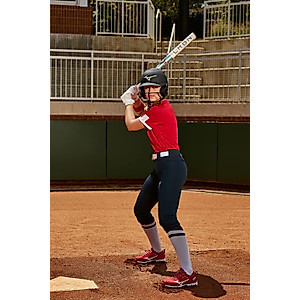 Mizuno Adult Women's Belted Low Rise Fastpitch Softball Pant, Navy, Small