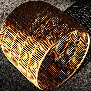 Garbage Cans, Round PP Plastic RattanTrash Can Handwoven Waste Paper Bin Rattan Rubbish Bin for Bedroom Kitchen Bathroom Office Garbage Can Waste Baskets (Color : Brown, Size : Medium)