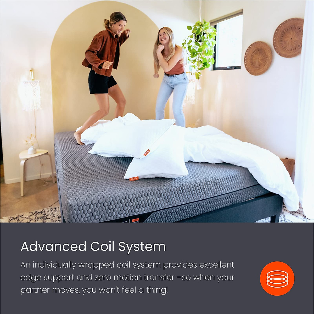 Layla 13” Hybrid Mattress, Flippable Between Firm & Medium Soft Comfort, Motion Minimizing (Cal King)