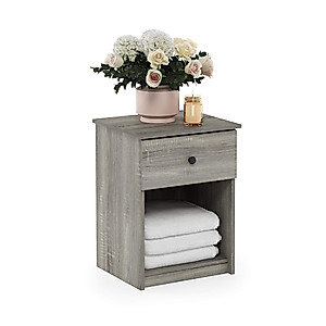 Furinno 219153GYW Lucca Nightstand, 2-Pack, French Oak Grey