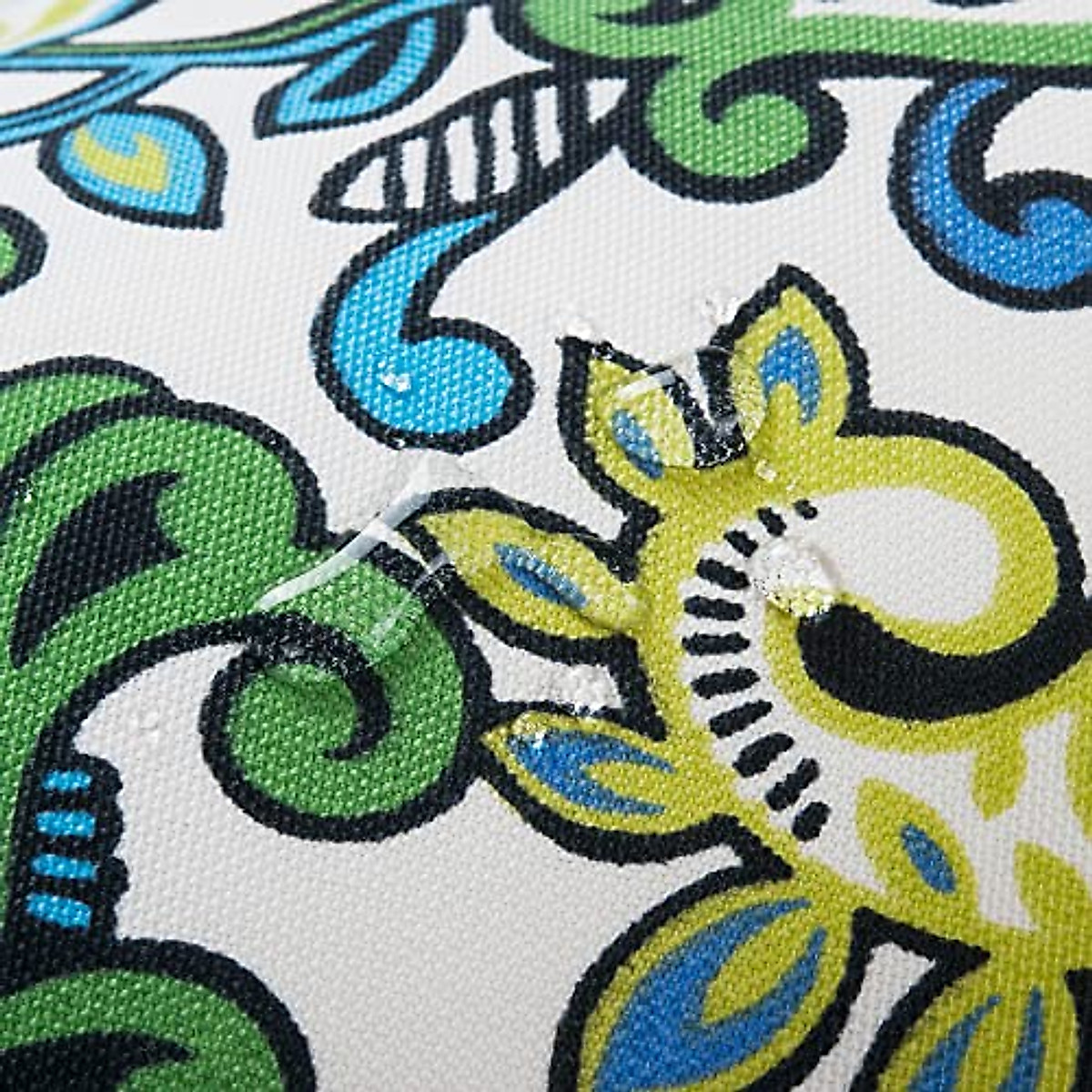 Indoor/Outdoor Seat Cushions All Weather Patio Chair Pads with Ties, Comfortable Round Bistro Chair Cushions for Home Office and Garden Furniture Decoration 15"x15"x4", 2 Pack, Floral Blue Green