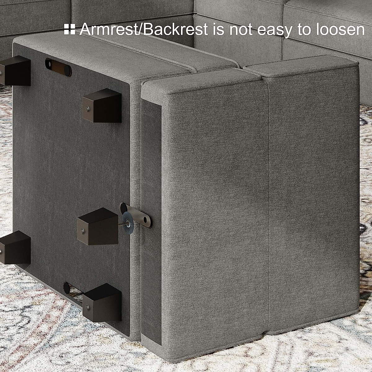 Belffin Fabric Modular Sectional Sofa Armrest Backrest Module Couch Side Sectional Part Armrest/Backrest Grey