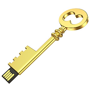 32GB Thumb Drive Metal Key USB 2.0 Flash Drive Kepmem Creative Cute Memory Stick Adorable Pen Drive Birthday Gift, Gold