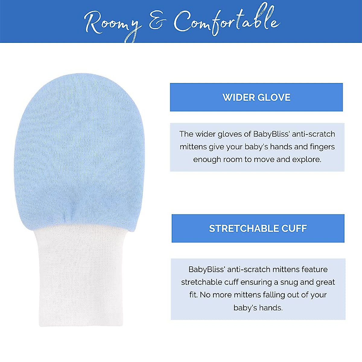 Anti-Scratch Mittens for Babies 0-3 Months - Pack of 7 Newborn Mitts - No Scratch Gloves for Boys - Cotton Gloves For Infants with Laundry Bag