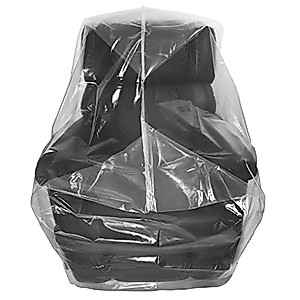 Wowfit Furniture Cover – Dust-Proof Moving Bag for Chairs, Recliners, & Moving Boxes – Clear & Odorless Plastic Bag for Moving – 4mil Thick Chair Cover – 34W x 42D x 65/48H Inches