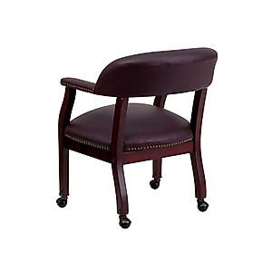 Flash Furniture Diamond Burgundy LeatherSoft Conference Chair with Accent Nail Trim and Casters