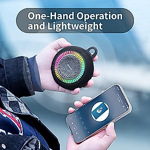 Bluetooth Shower Speaker Waterproof - Small Portable Bluetooth Speaker Wireless with Clip - Powerful Bass and Louder Volume - Colorful Lights and Lightweight with TWS Pairing - Black