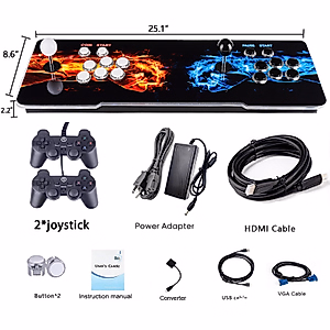 TOJASDN 10000 Games in 1 Pandora Box Arcade Game Console ， Box 3D Double Stick，WiFi Function to Add More Games，Retro Game Machine for PC & Projector & TV，1920x1080P,Favorite List,4 Players Online Game