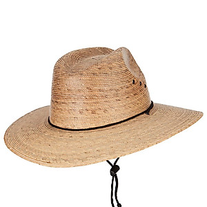 Men's Palm Braid Large Brim Fedora Hat - Dk Palm L