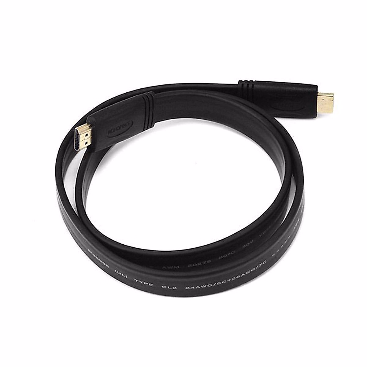Monoprice Commercial Series Flat High Speed HDMI Cable, 4K @ 24Hz, 10.2Gbps, 24AWG, CL2, 3ft, Black