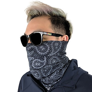 Paisley Face Mask - Sun Wind Dust Protection Reusable Mask for Men & Women - Works as Neck Gaiter, Headwear, Balaclava - Ski ATV Riding Mask (Paisley)