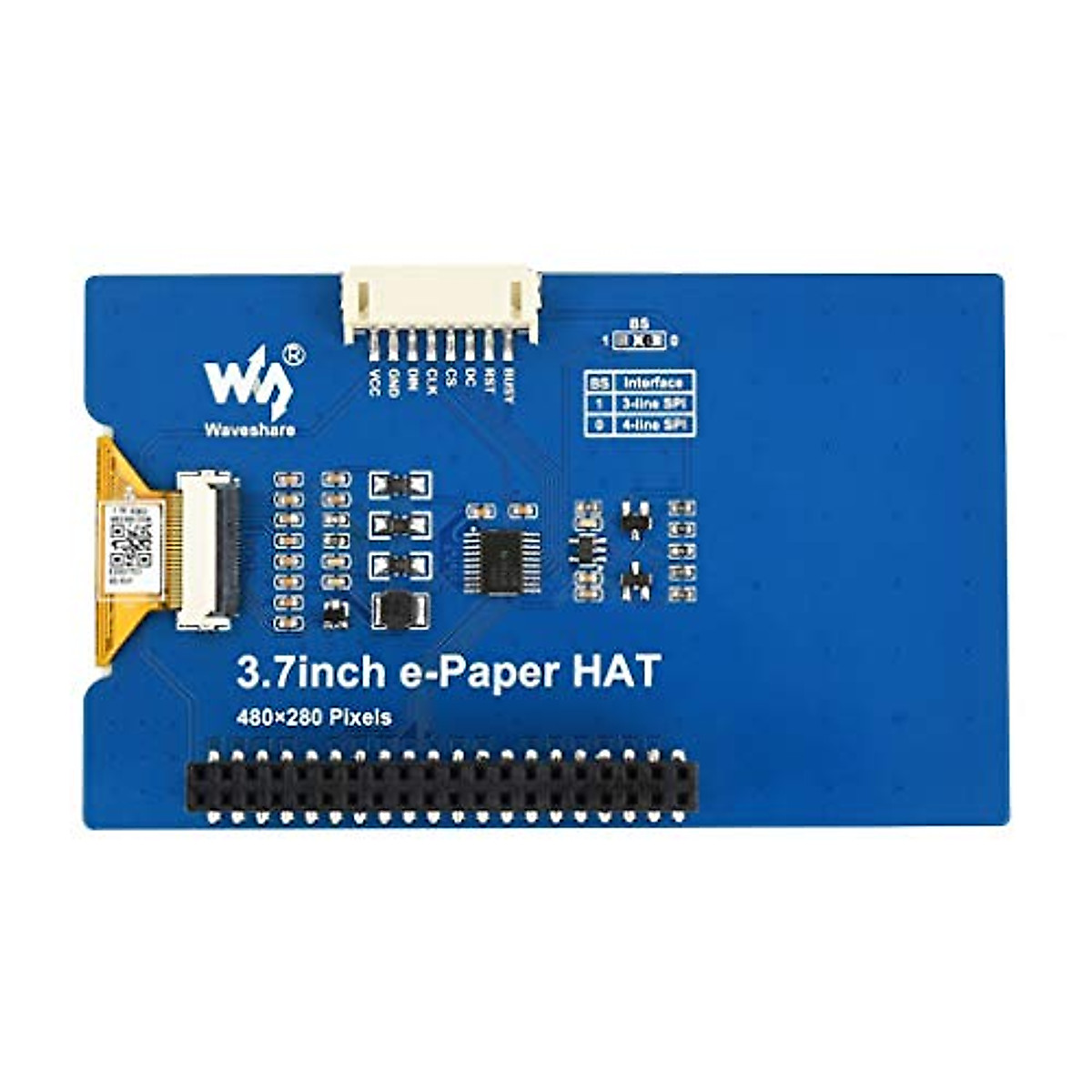 Coolwell Waveshare 3.7inch E-Paper E-Ink Display HAT for Raspberry Pi/Jetson Nano, 480×280 Pixels e-Paper Module, Black/White Color, SPI Interface
