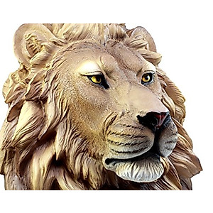 Ebros Gift Safari African Grassland Mufasa Lion Head Wall Decor Plaque 16" Tall Taxidermy Art Decor Sculpture Alpha Pride Lion King Wall Bust Plaque