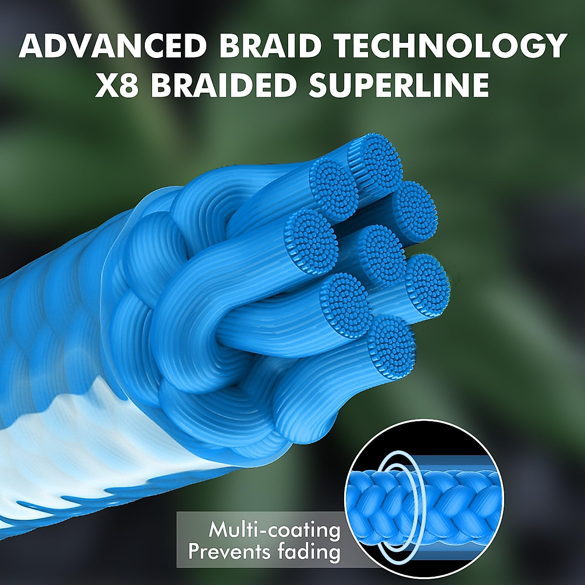 TRUSCEND X8 Braided Fishing Line, Upgraded Spin Braid Fishing Line, Smooth and Ultra Thin Braided Line, Fishing Wire Super Strength and Abrasion Resistant, No Stretch and Low Memory 30lb-328yds