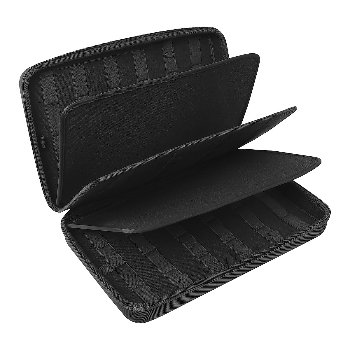 MOSISO Case with 68 Slots for Knife, Organizer Storage Pocket Case, Display Case for Folding Knife, Shockproof Box with Handle for Tactical, Survival, Outdoor EDC Mini Knife, Butterfly Knife, Black