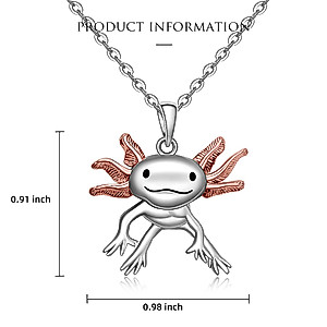 Axolotl Necklace Sterling Silver Pendants Cute Axolotl Friendship Mexican Necklaces for Women Dainty Charm Unique Animal Jewelry Gift