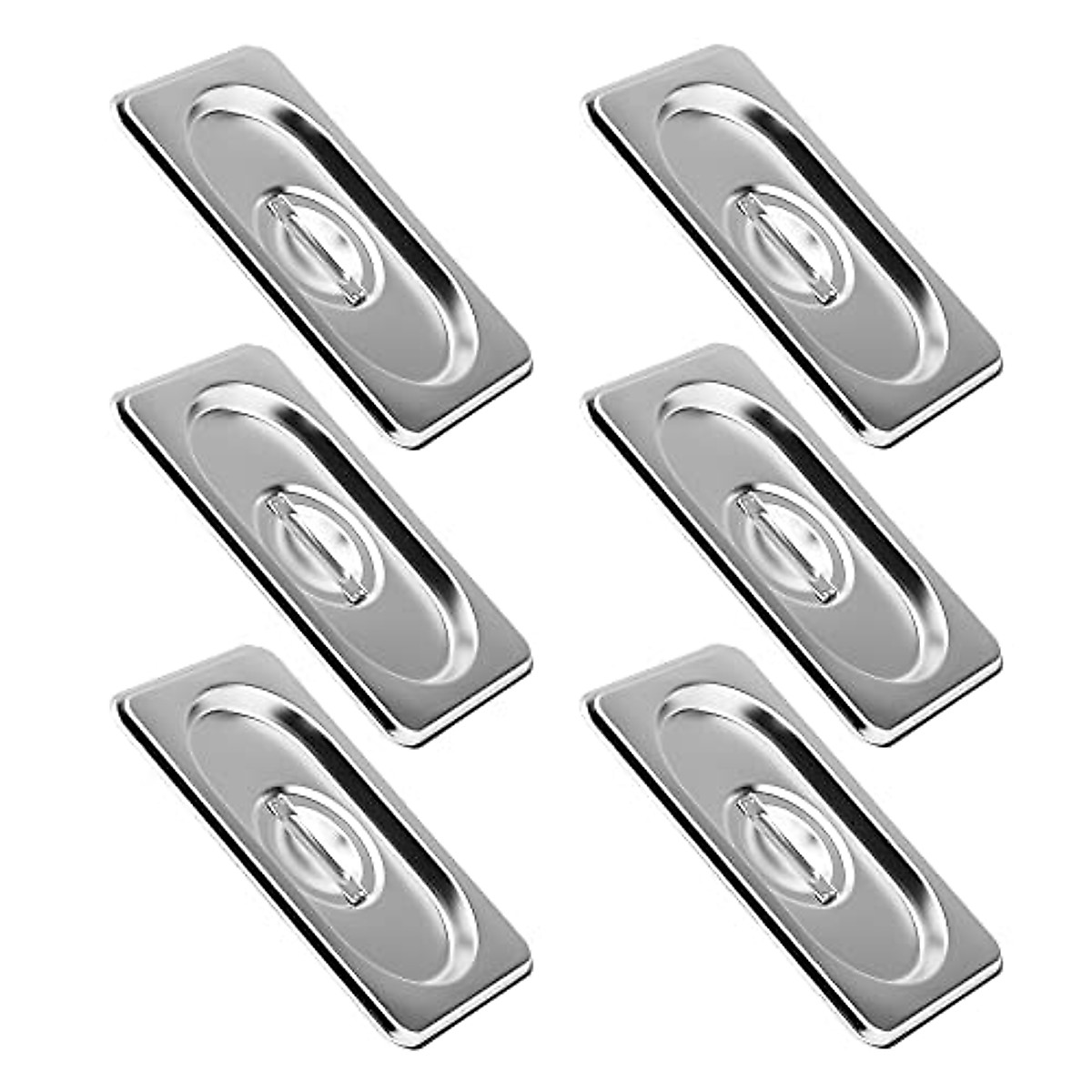 BIEAMA 6-Pack Hotel Pans with Lid, 1/9 Size 2.6" Deep, NSF, Catering Food Pan, Commercial Stainless Steel Pan with Cover