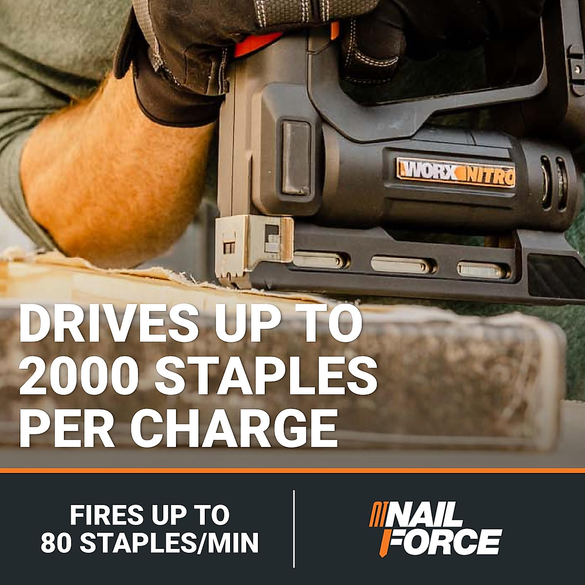 Worx Nitro WX843L 20V Power Share 3/8" Cordless Crown Stapler