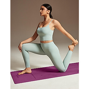 Ewedoos Yoga Mat with Alignment Marks, Yoga Mat Thick 1/4'' Textured Surfaces Exercise Mats for Home Workout Eco Friendly TPE Fitness Pilates Non Slip Yoga Mat with Strap